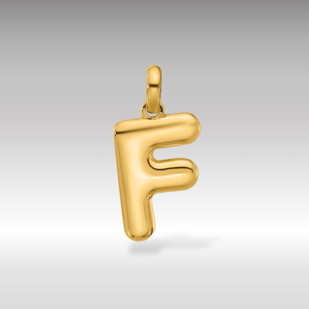 14K Gold Fancy Letter f Initial Pendant Dainty Personalized Pendant for ...