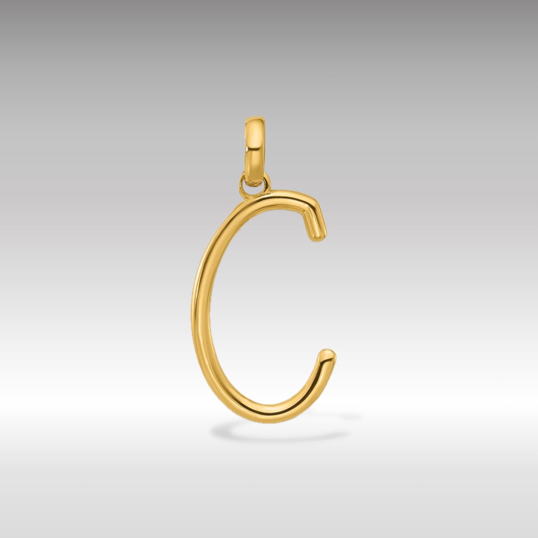 14K Gold Fancy Letter 'C' Charm Pendant Fine Jewelry Personalized ...