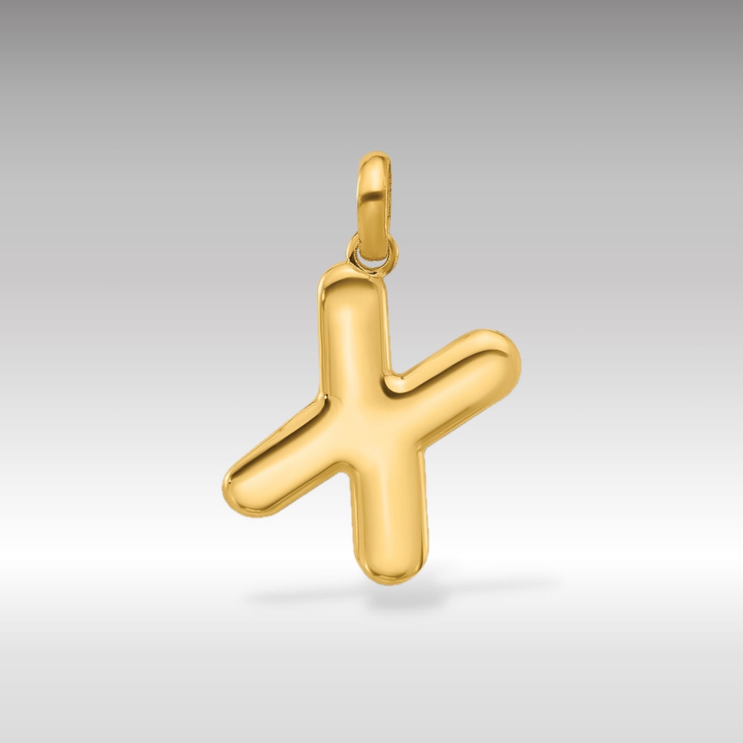 14K Gold Fancy Letter x Initial Pendant Dainty Personalized Pendant for ...