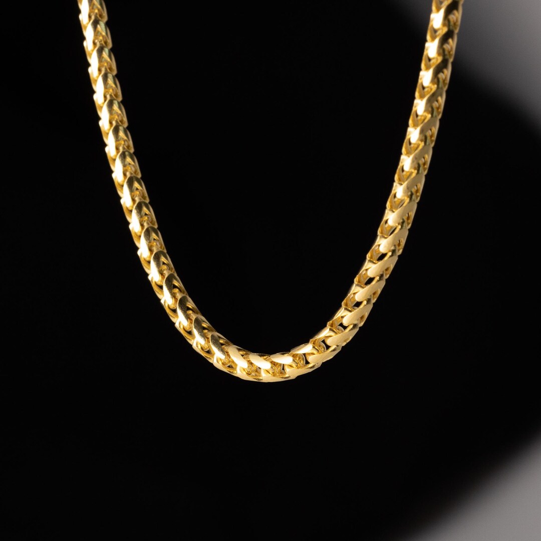 14K Gold 2MM Diamond Cut Franco Chain Necklace - Made in Italy Gold ...