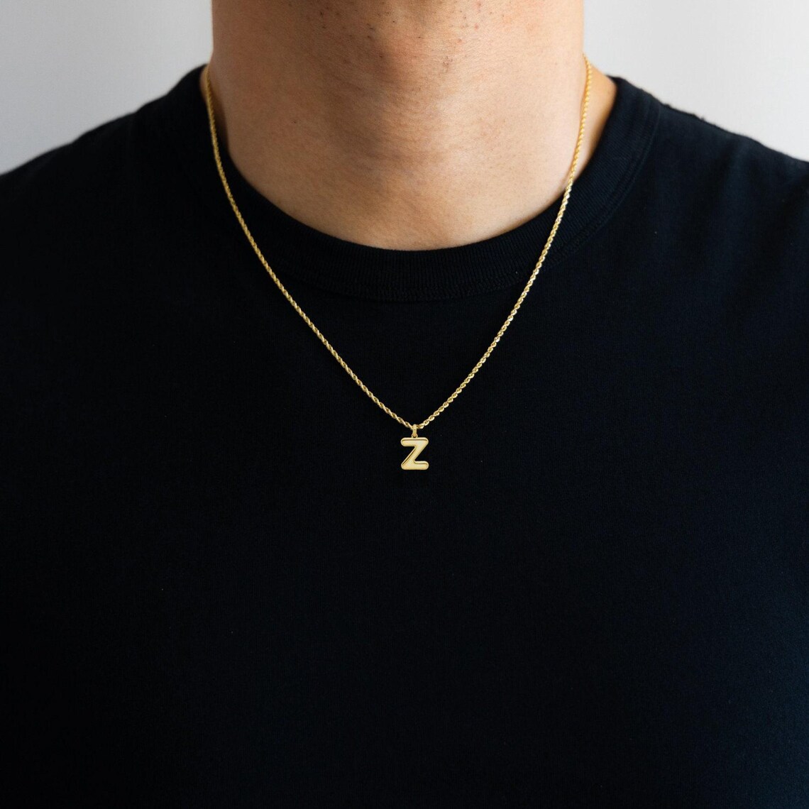 14K Gold Fancy Letter "z" Initial Pendant - Dainty Personalized Pendant ...
