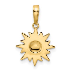 14K Yellow and White Gold Diamond-cut Sun Pendant Necklace Celestial ...