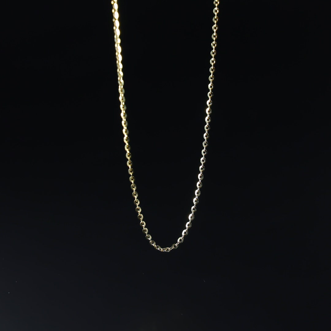 1.6mm 14k Solid Gold Cable Chain Diamond Cut 14k Gold Cable Diamond Cut ...
