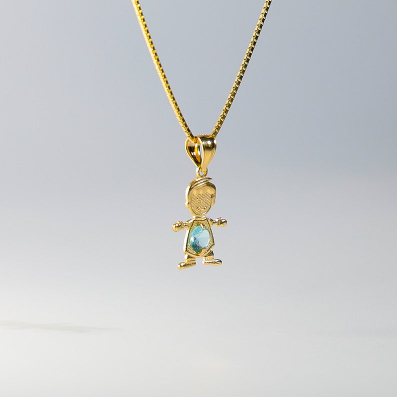 14k Gold March Birthstone Charm for Boys Gold Boy March - Etsy