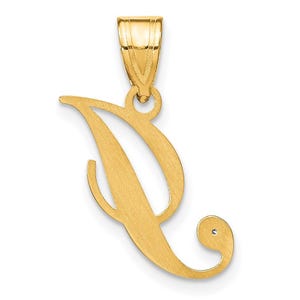14K Gold Cursive Letter "i" Initial Pendant With Diamond – Diamond ...