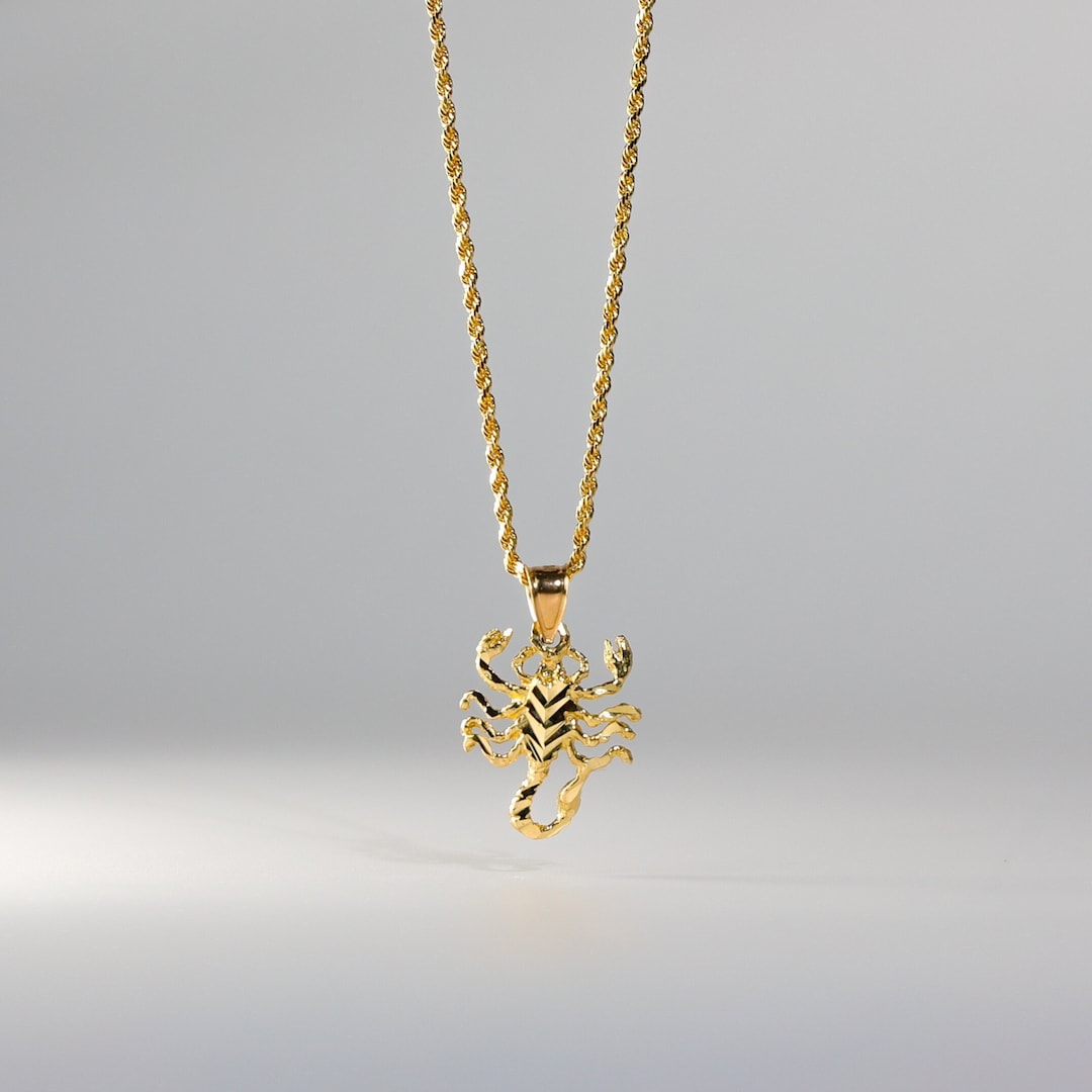 14k Gold Scorpion Pendant Charm Real Gold Scorpion Necklace Charm - Etsy