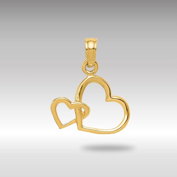Double heart gold pendant store