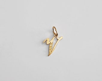 Letter V Gold Pendant - Etsy