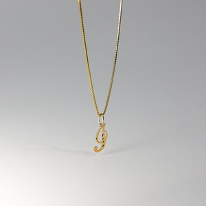14k Gold i Initial Cursive Pendant Charm Gold Initial i Necklace Charm ...