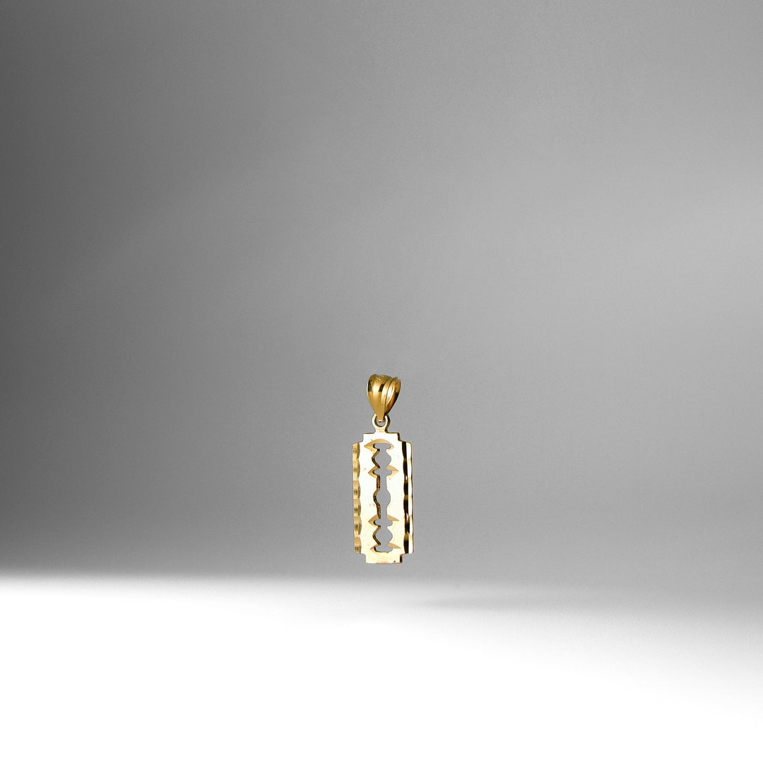 14k Real Gold Razor Blade Pendant/charm Real Gold Razor Blade Pendant ...