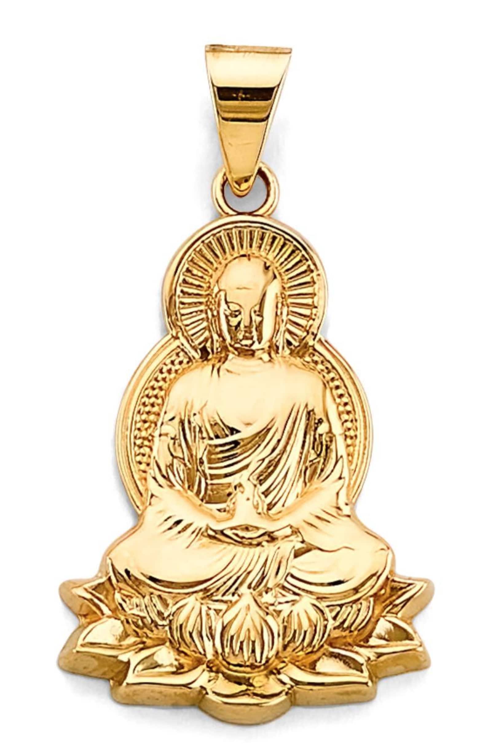 14K Gold Meditating Buddha Pendant – Elegant Spiritual Symbol – Gold ...