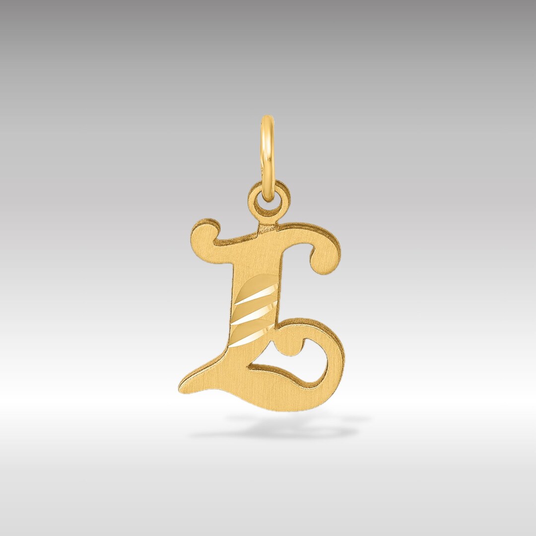 14K Gold Elegant Letter 'L' Charm Pendant Fine Jewelry Personalized ...