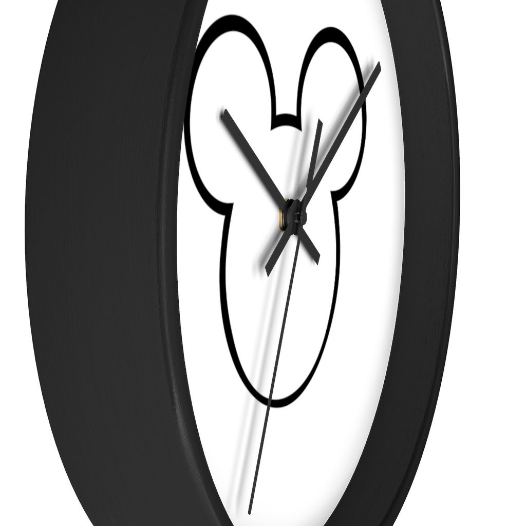Mickey Wall Clock | Minimalist Disney Clock | Black And White Mickey ...