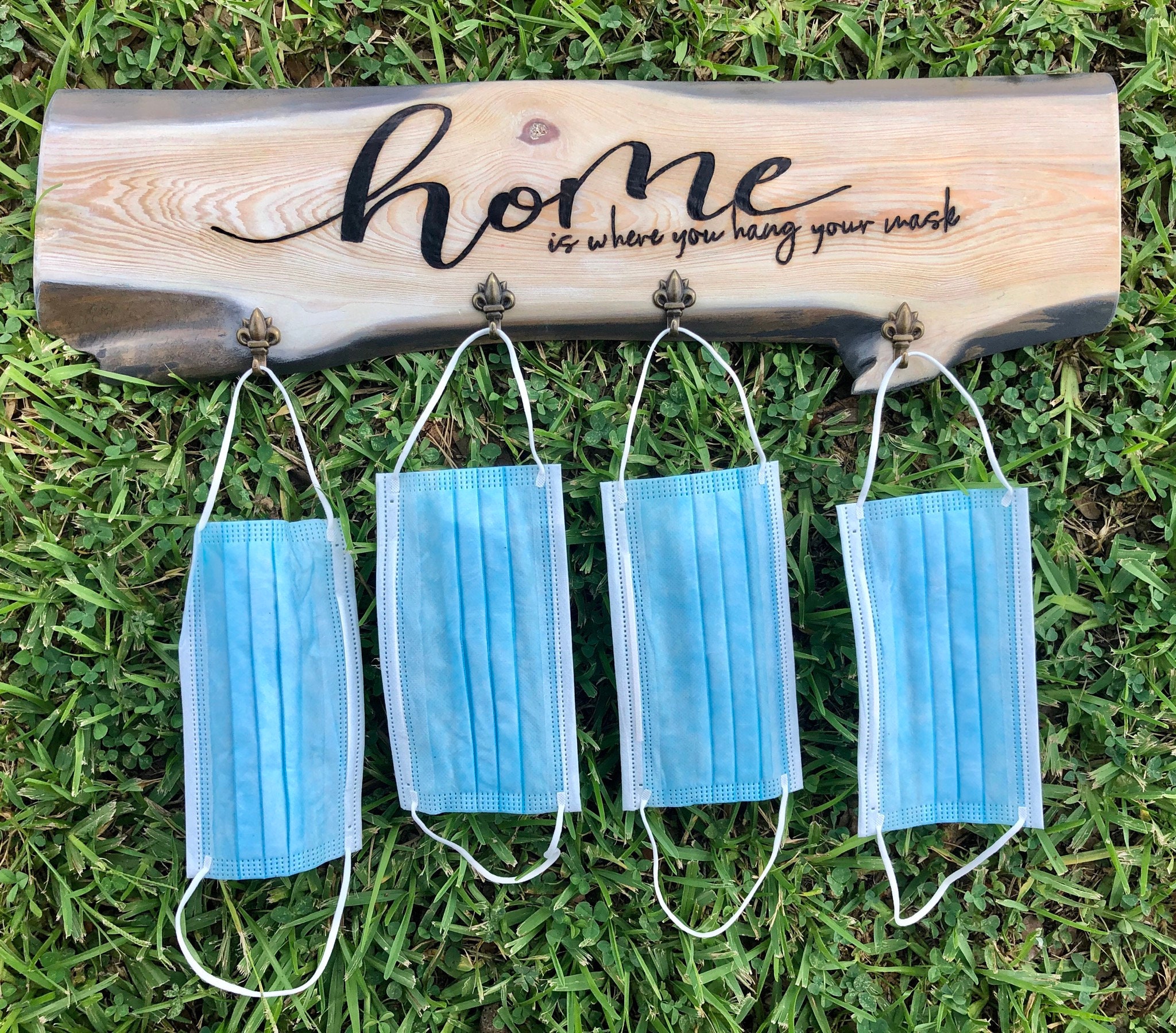 Hand Burned Face Mask Holder - Etsy