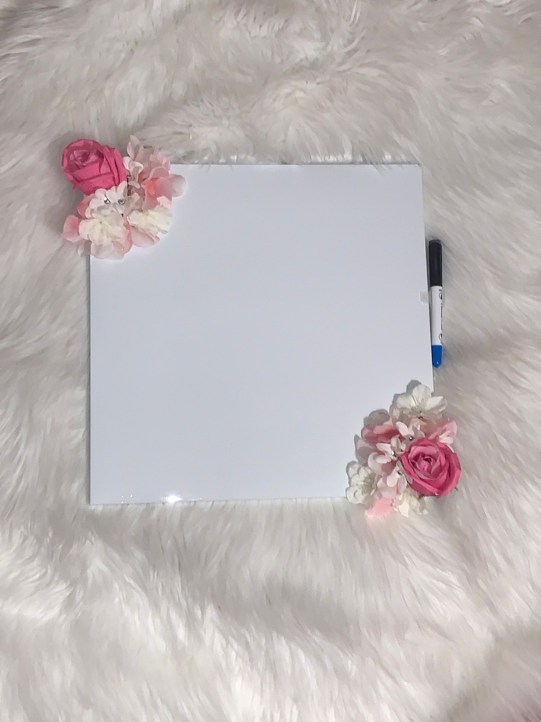14x 14 Pink Floral Whiteboard - Etsy