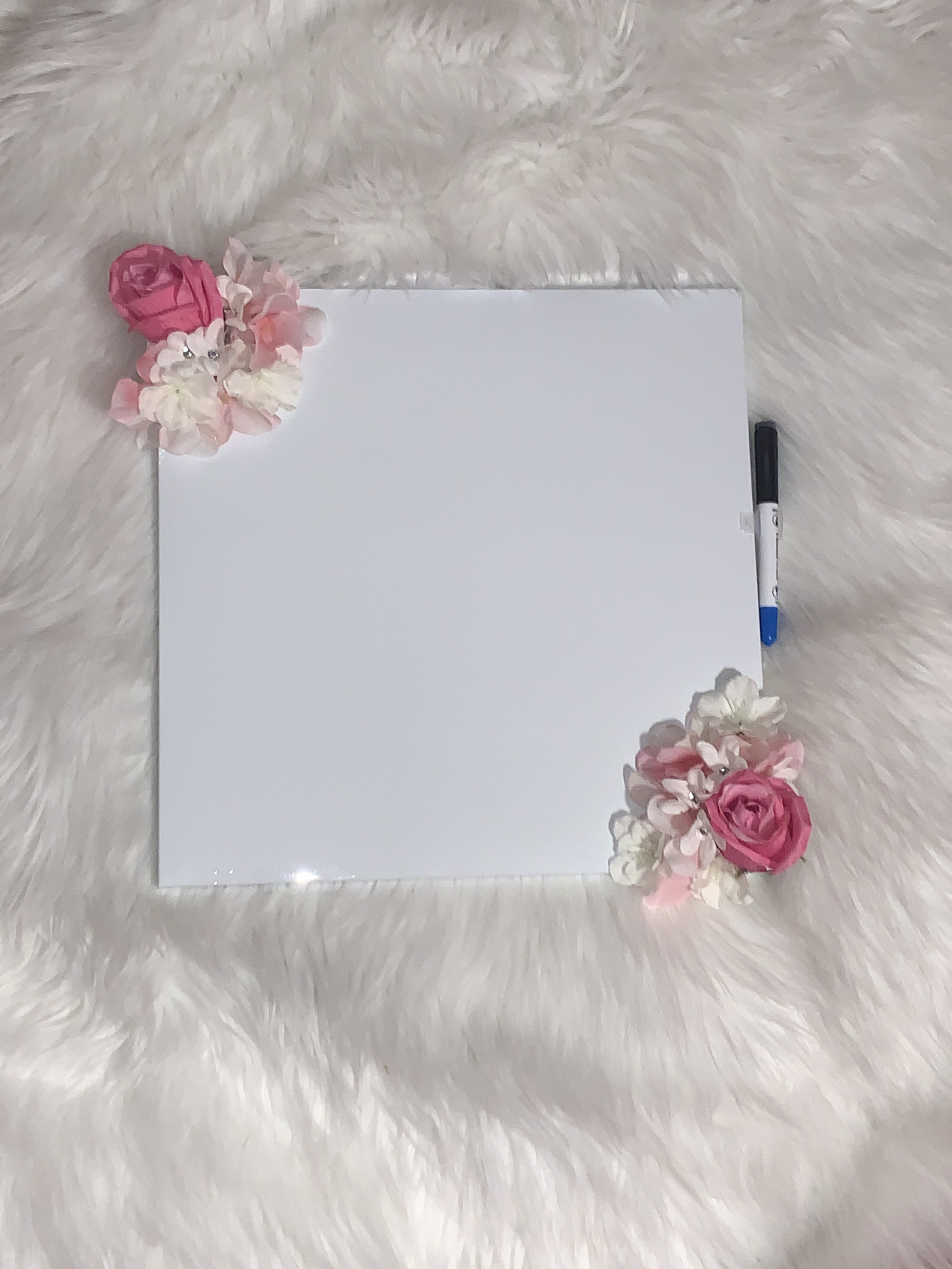 14x 14 Pink Floral Whiteboard - Etsy