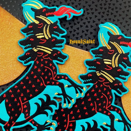 Embroidered Patch: Seven Headed Beast Dragon - Etsy