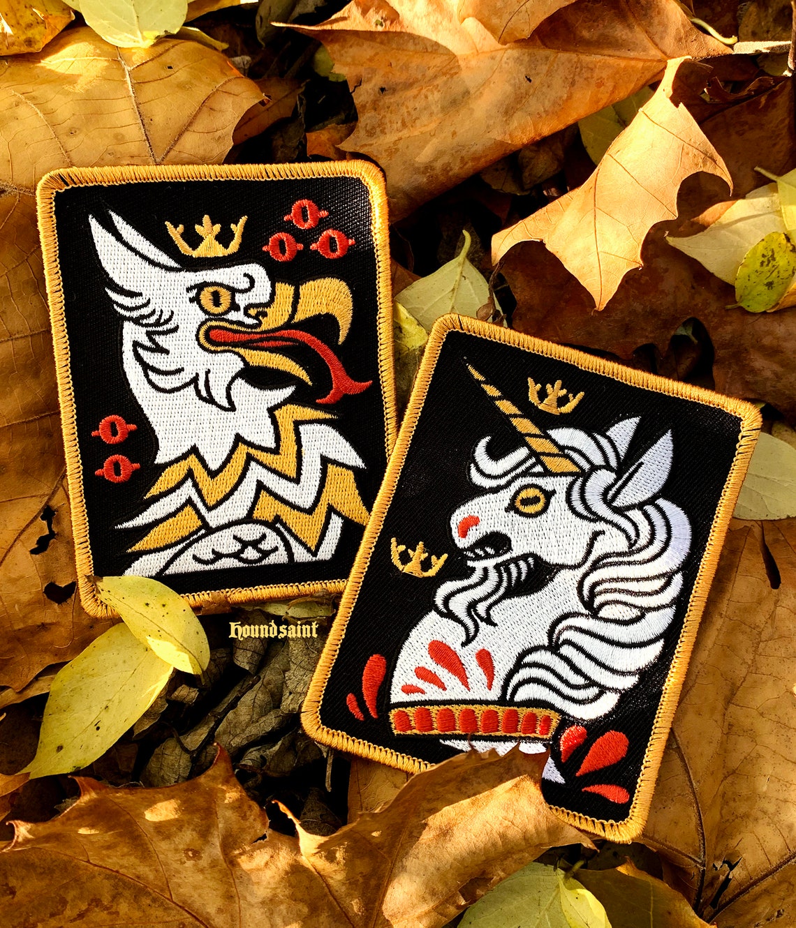 Embroidered Patches: Unicorn & Griffin - Etsy