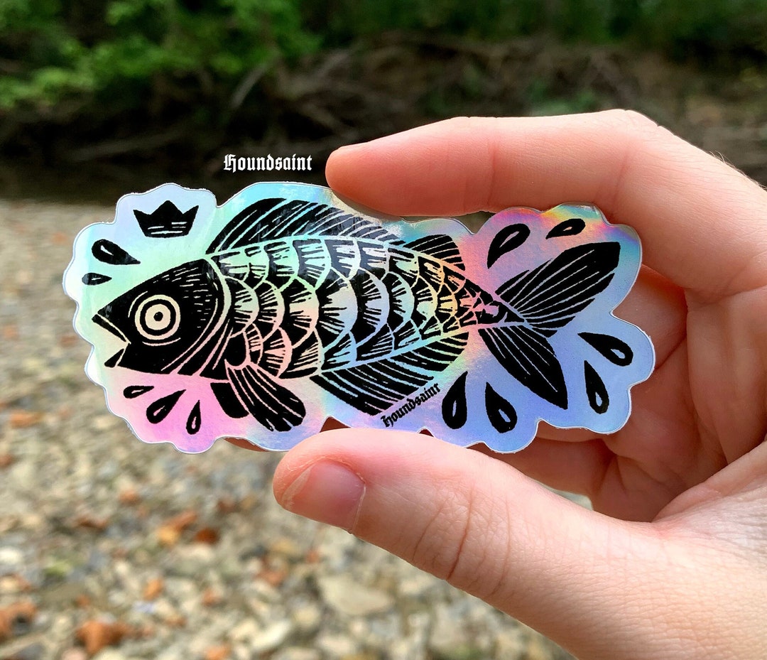 Holographic Vinyl Sticker: Fish - Etsy