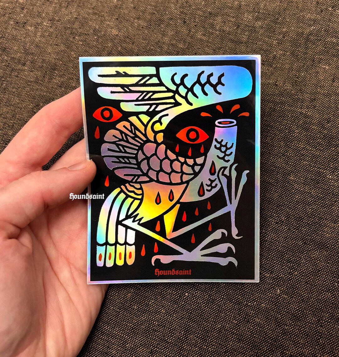 Holographic Vinyl Sticker: Weeping Bird - Etsy