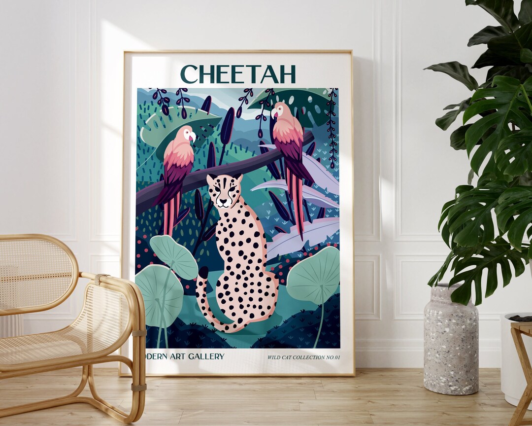 CHEETAH WALL ART Print, Safari Animals Art, Cheetah Print Decor ...