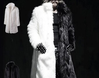 Black And White Faux Fur Coat Mens - Tradingbasis