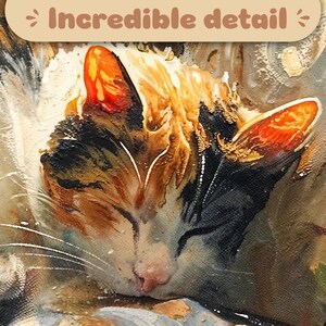 Serene Calico Cat Printable Digital Download, Cozy Home Decor Art - Etsy