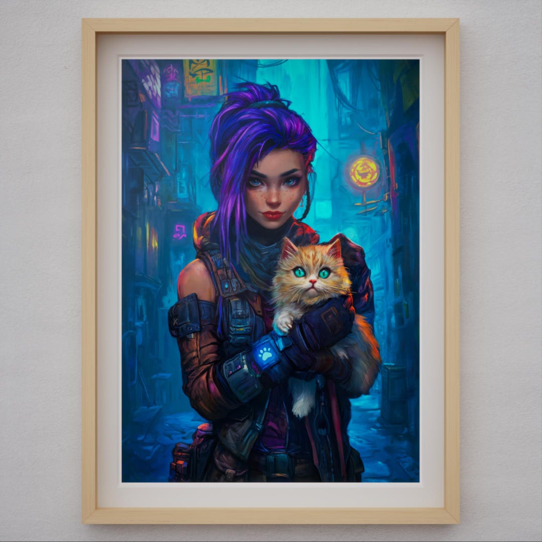 Jinx - Arcane Cat Heroine - Arcane Fantasy Art | Magical Dystopian Cat ...