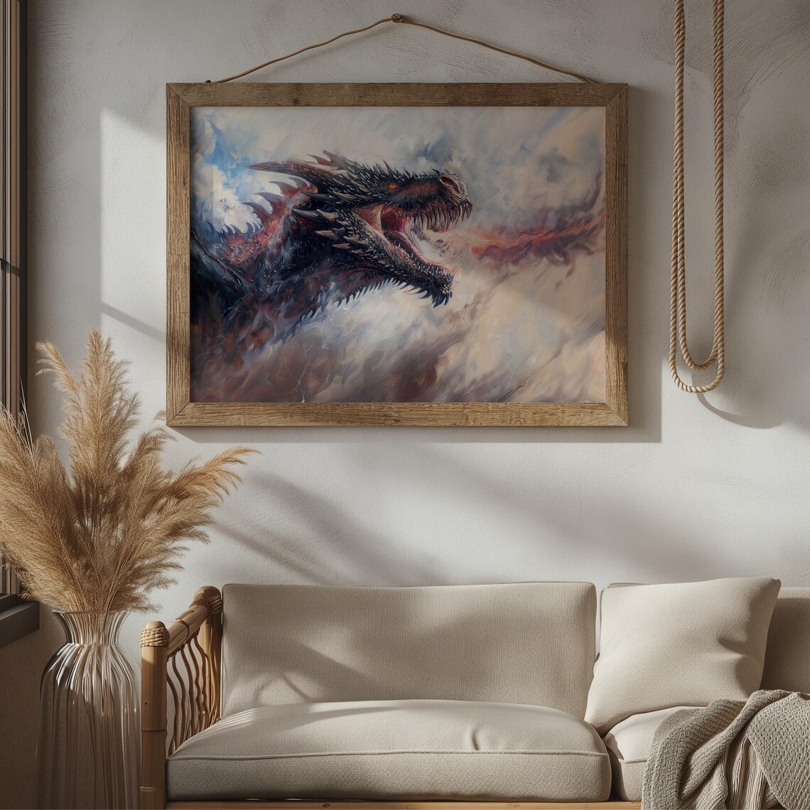 Dracarys: Epic Targaryen Dragon Fire Art | Dragon Wall Decor | Got Fan ...