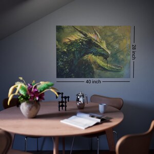 Emerald Fire: Targaryen Dragon Art Poster - Fantasy Beast in Lush ...