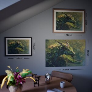 Emerald Fire: Targaryen Dragon Art Poster - Fantasy Beast in Lush ...