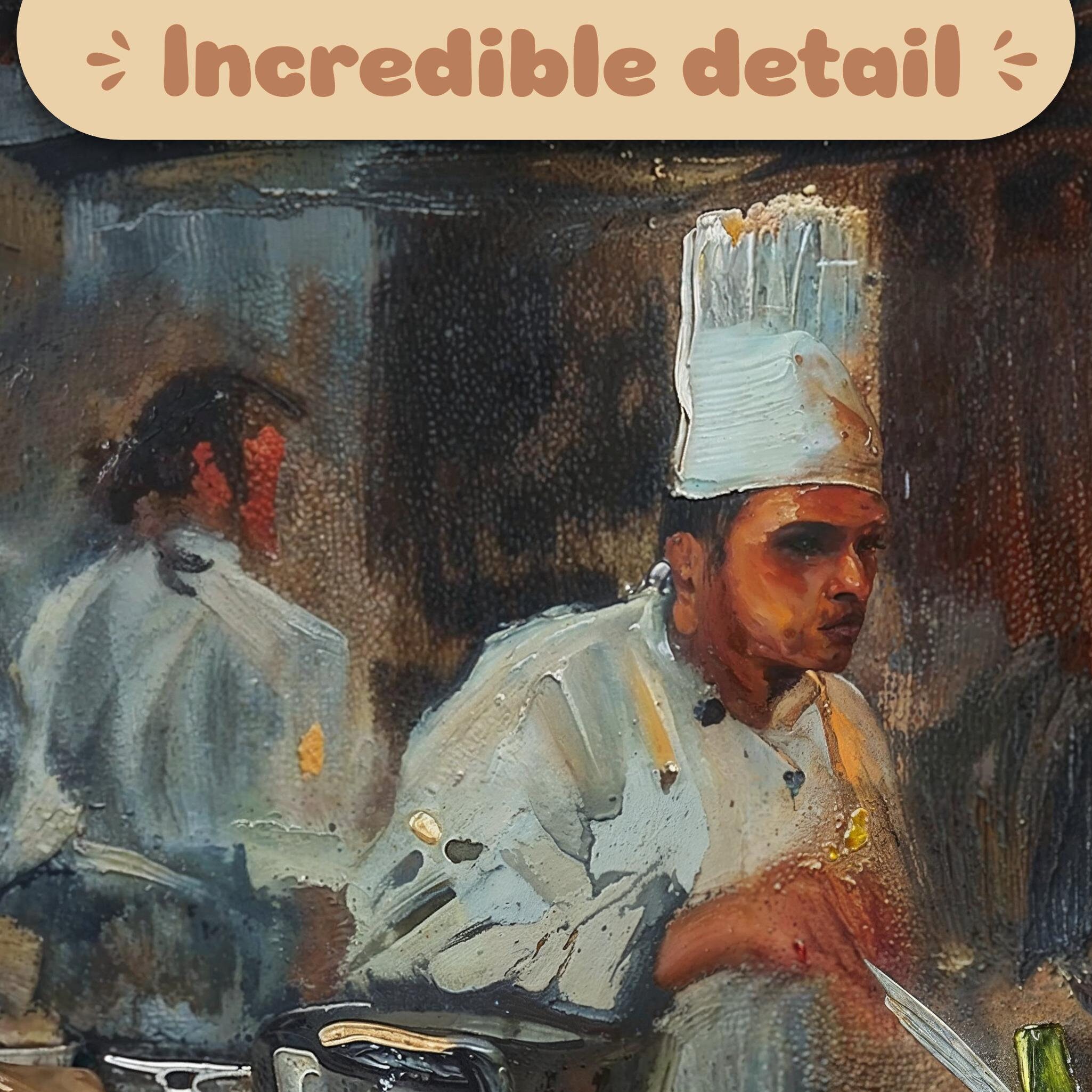 Charming Black Cat Chef Painting Printable Digital Download Kitchen ...