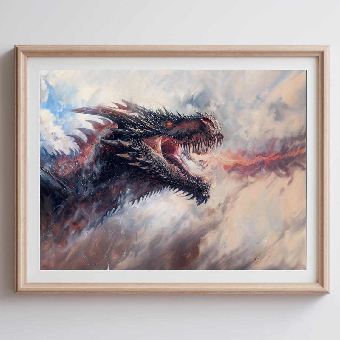 Dracarys: Epic Targaryen Dragon Fire Art | Dragon Wall Decor | Got Fan ...