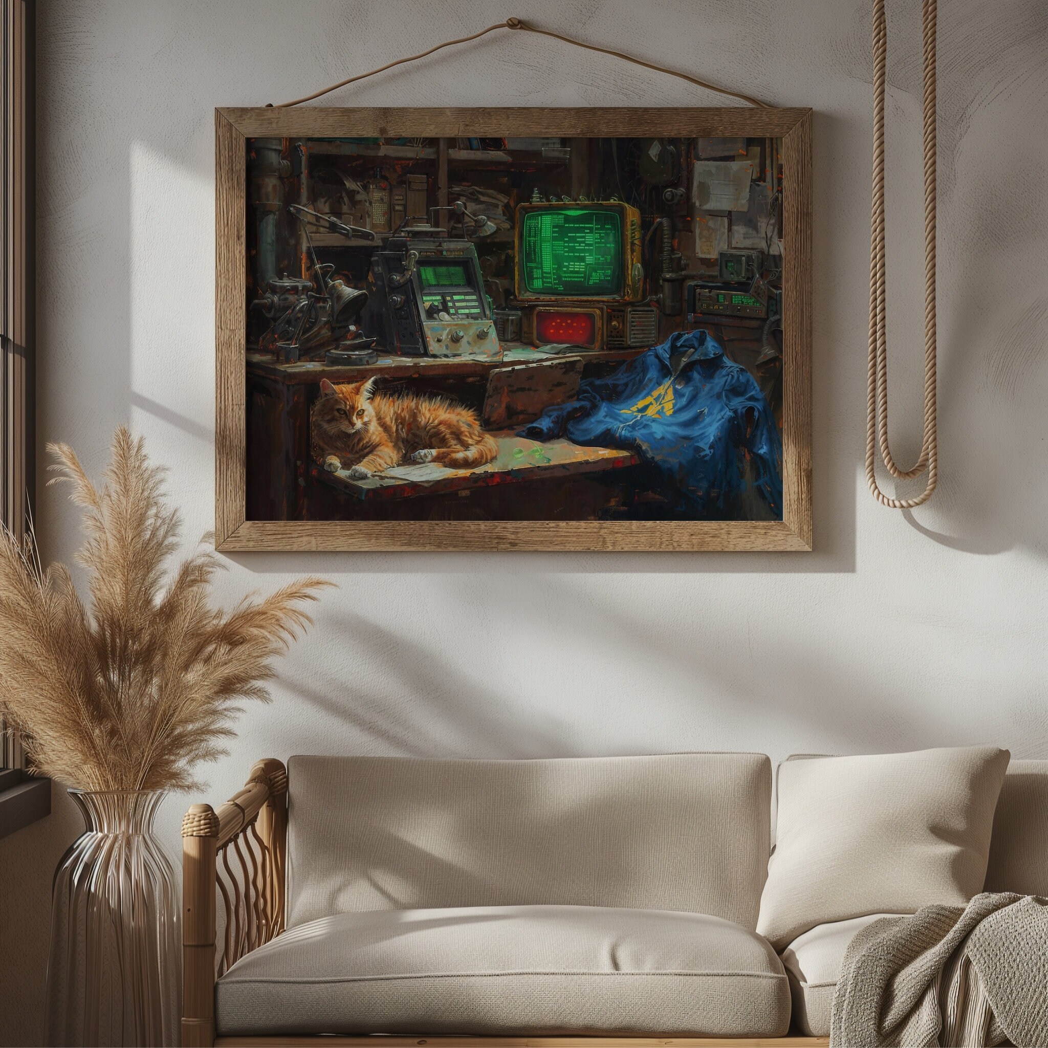 Fallout-inspired Vault-tec Cat Painting Poster Art Print Retro Sci-fi ...