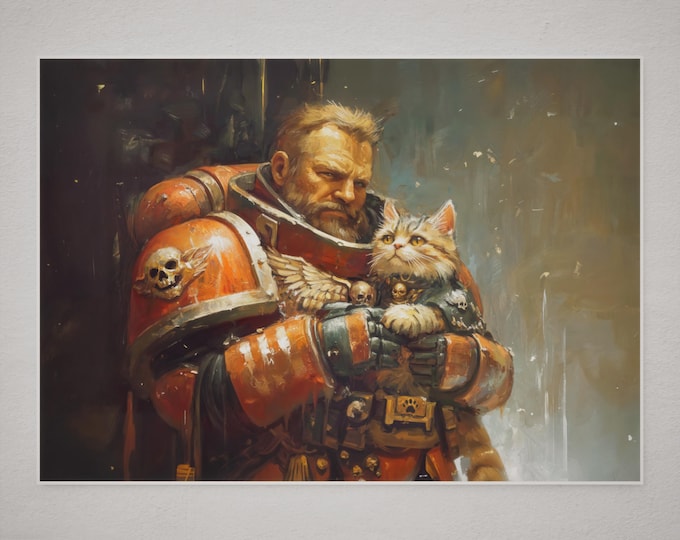 Lord Commander Whisker Claw - Space Marine Protecting Kitten - Epic Sci ...