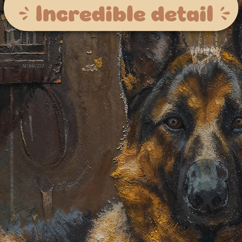 Fallout Inspired German Shepherd Dog Painting Post-apocalyptic Vault ...