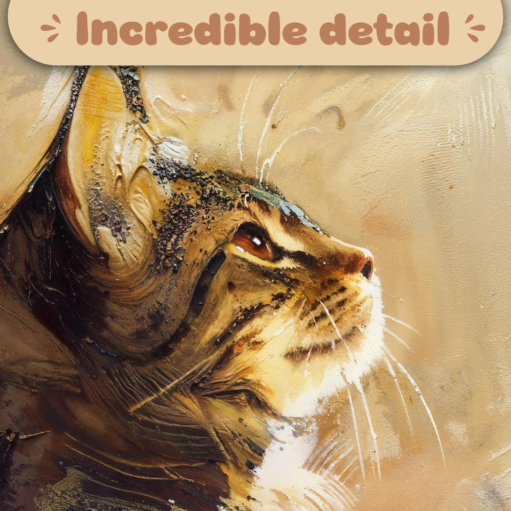 Majestic Tabby Cat Monarch Butterfly Surreal Oil Painting Art Printable ...