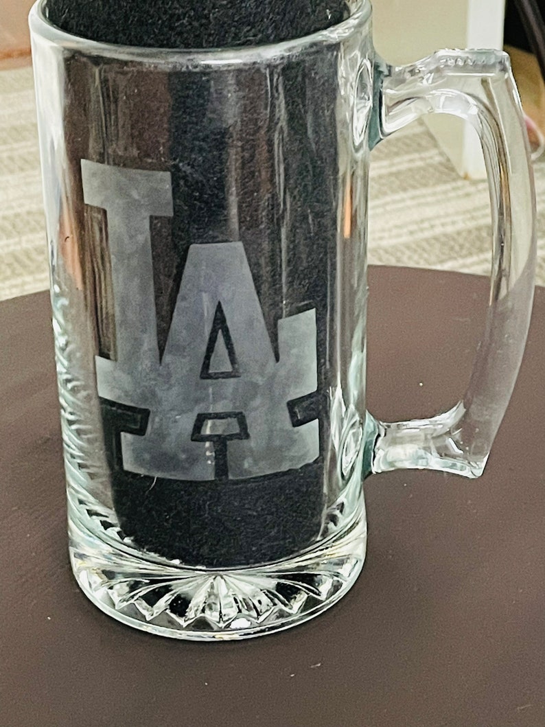 Los Angeles Dodgers Etched Beer Mug 26oz LA Dodgers Etched | Etsy
