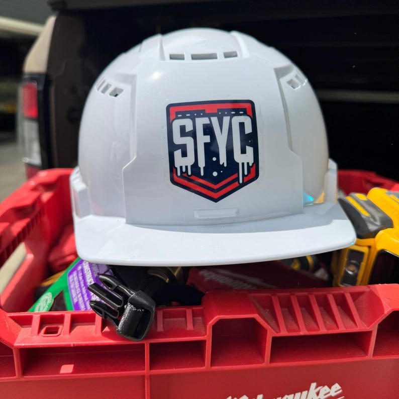 Custom Transparent Vinyl Sticker: Waterproof Hard Hat Decal - Etsy