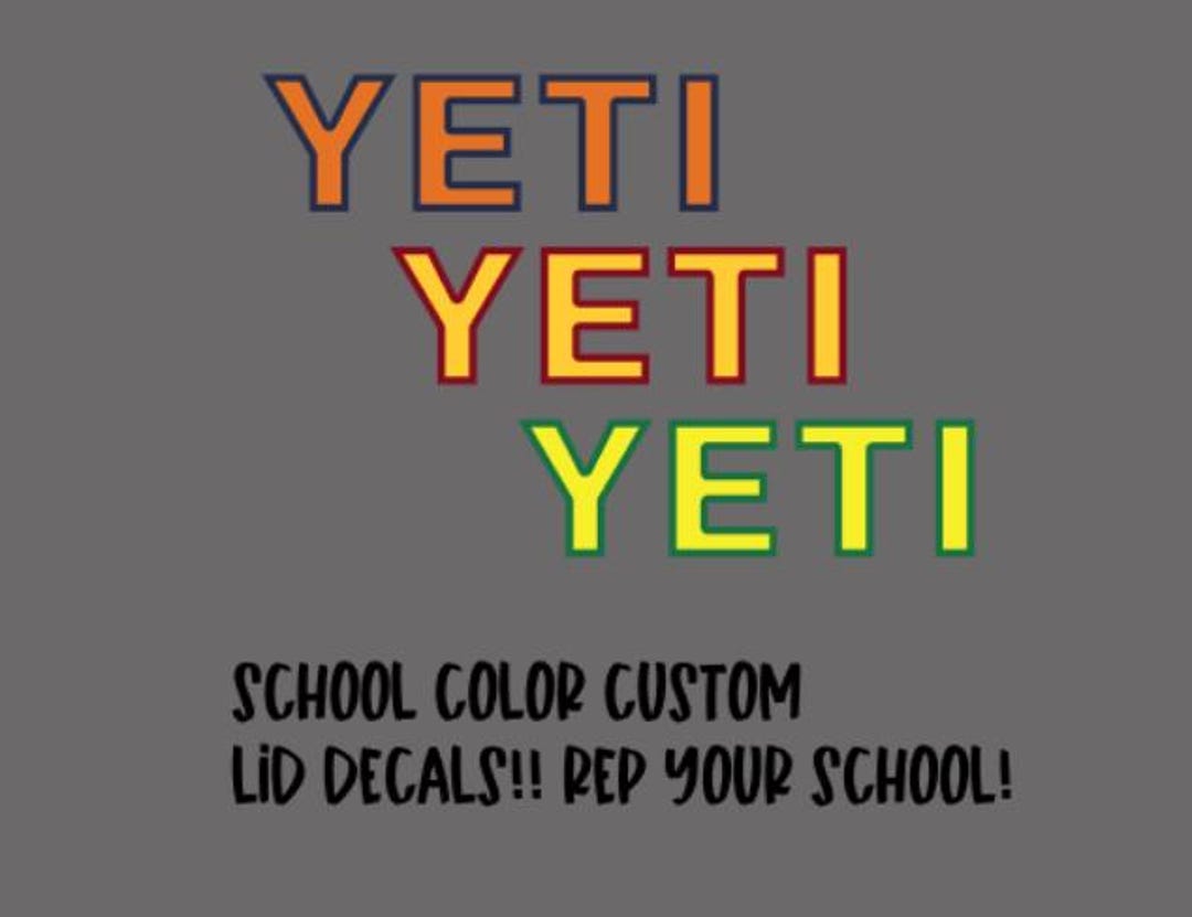 School Colors! YETI Lid Overlays Custom Decal Name Tag for Your Cooler ...