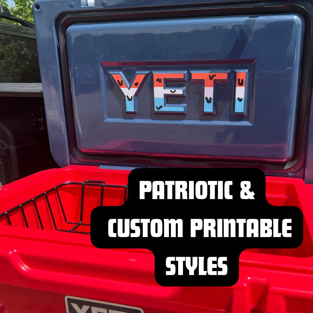 Custom Printed YETI Lid Overlay. Red, White and Blue Printed Waterproof ...