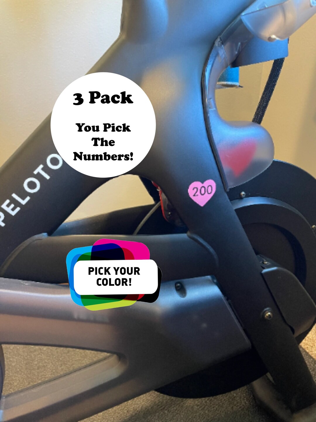 3 Pack Mix and Match Bike or Treadmill Milestones Heart - Etsy