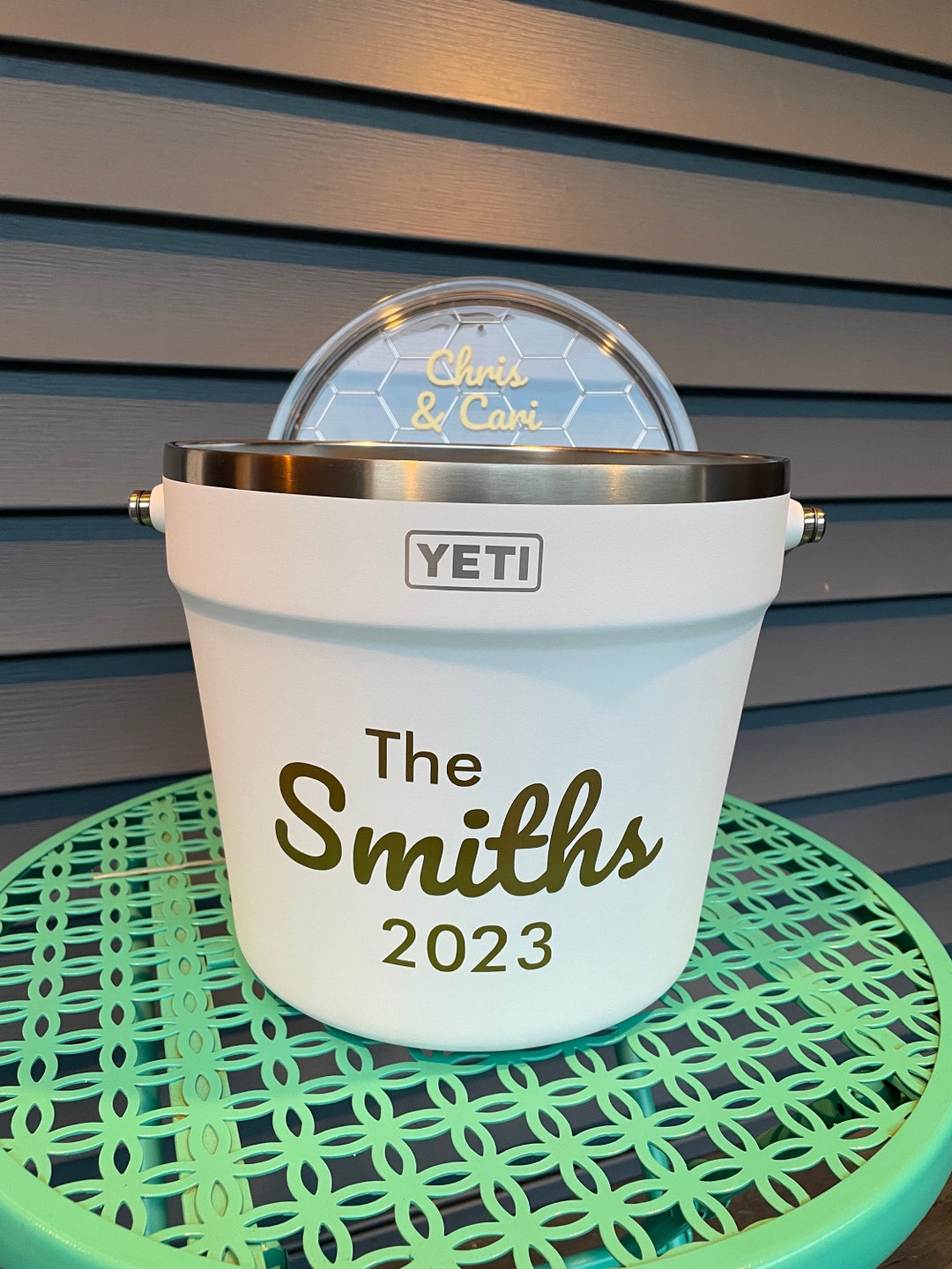 Custom YETI Ice Bucket Decal: Personalized Wedding, Business, Text - Etsy