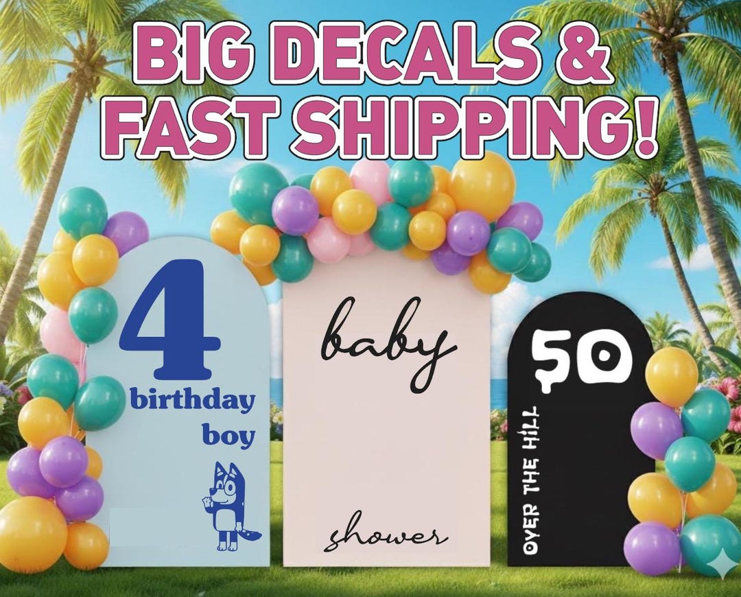 Custom Really Big Back Drop Decals Multiple Colors to Choose From! - Etsy
