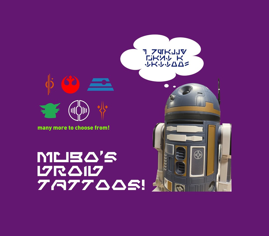 Mubo's Droid Depot Tattoos: Metallic Star Wars Decals - Galaxy's Edge ...
