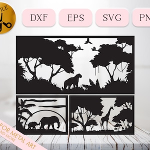 Jungle Animals Dxf, Jungle Scene Svg, Plasma Cnc Vinyl Cut File ...