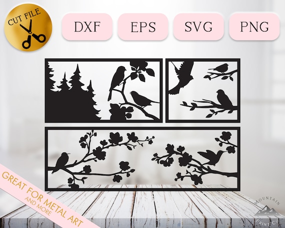 Bird Metal Panel DXF Laser Cut File Hummingbird Svg Birds in | Etsy