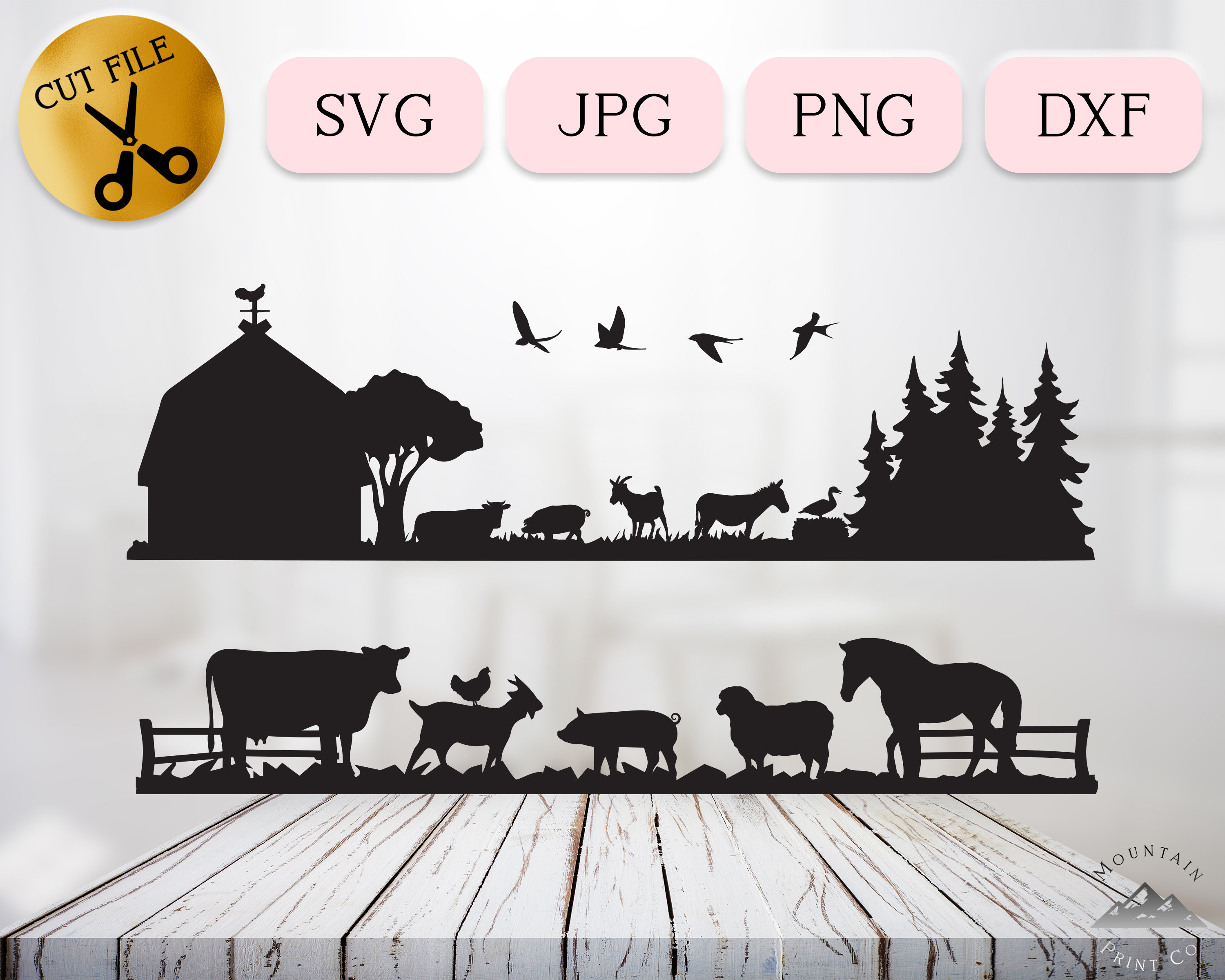 Farm Animal Scene Svg Bundle Cow Pig Svg Goat Sheep Horse - Etsy UK