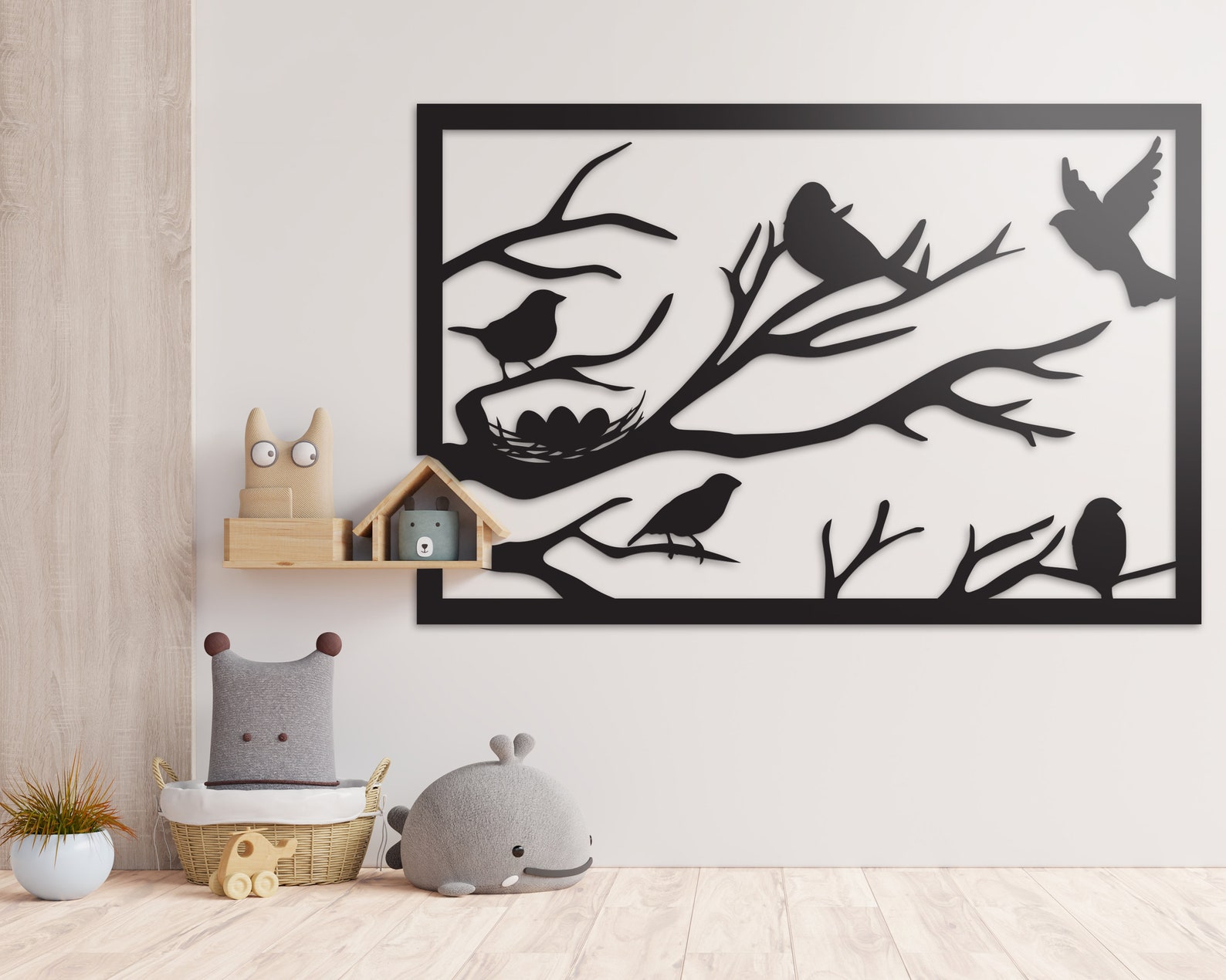 Bird Nest in Tree SVG, Bird SVG Bundle Cricut, Tree Branch Silhouette ...