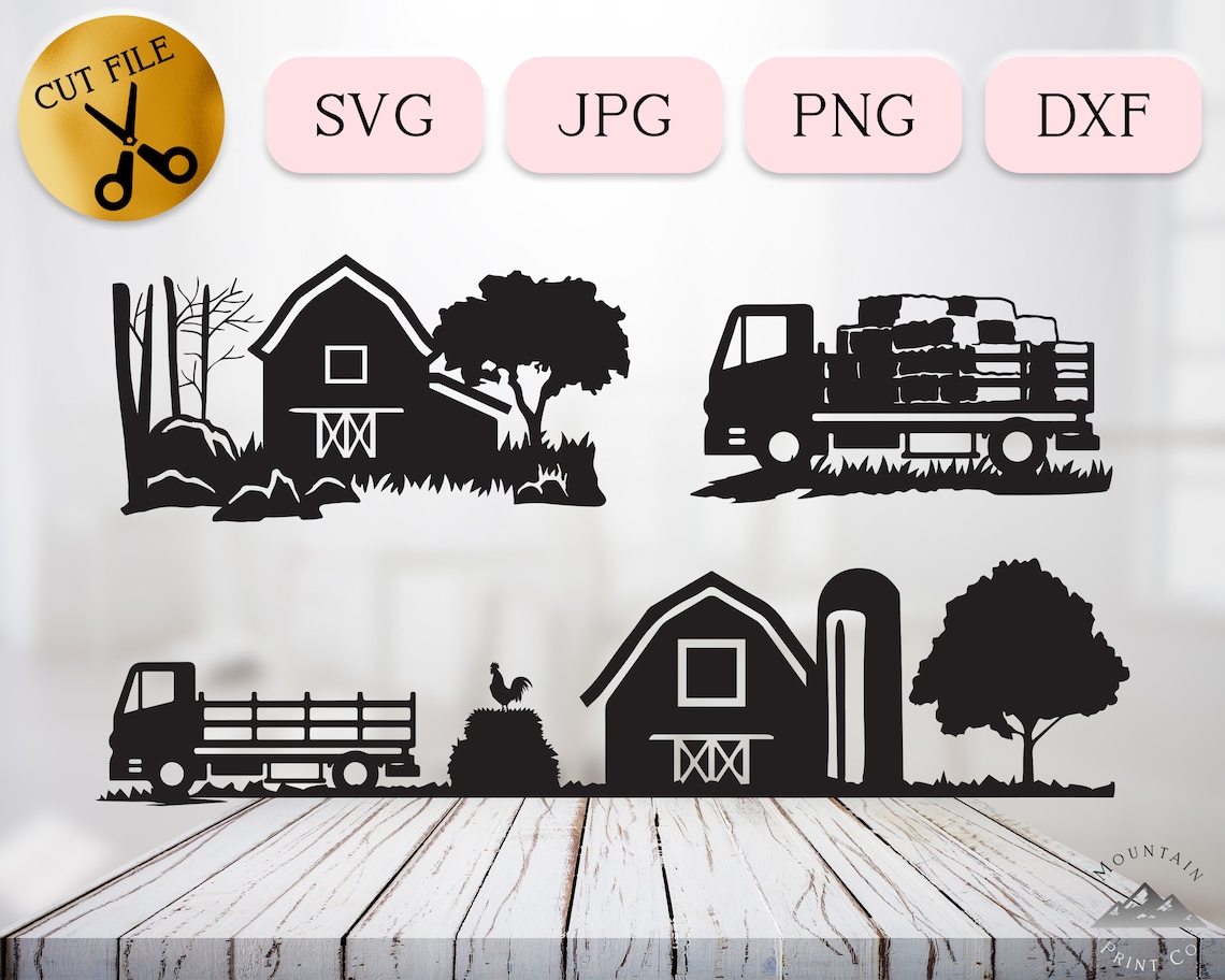 Farm Scene SVG Bundle Farming Svg Farm Life Clipart Farm - Etsy